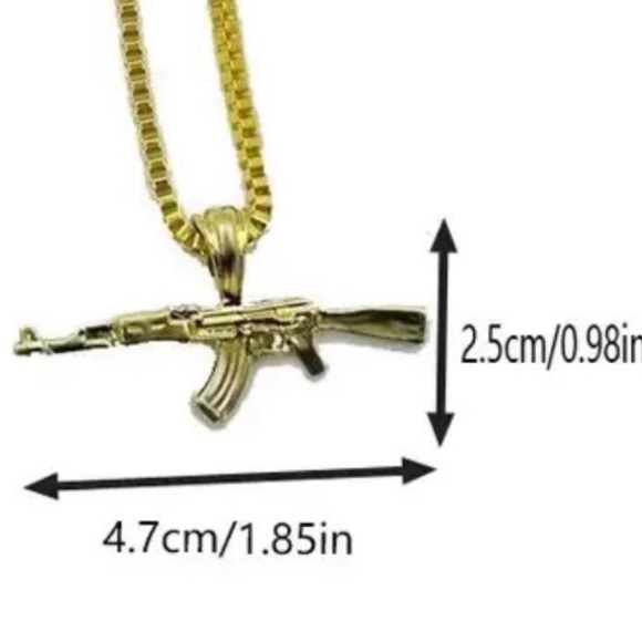 Accessories | Gun Pendant Necklace Chain Mens Ak47 Drako 24 Inch New ...